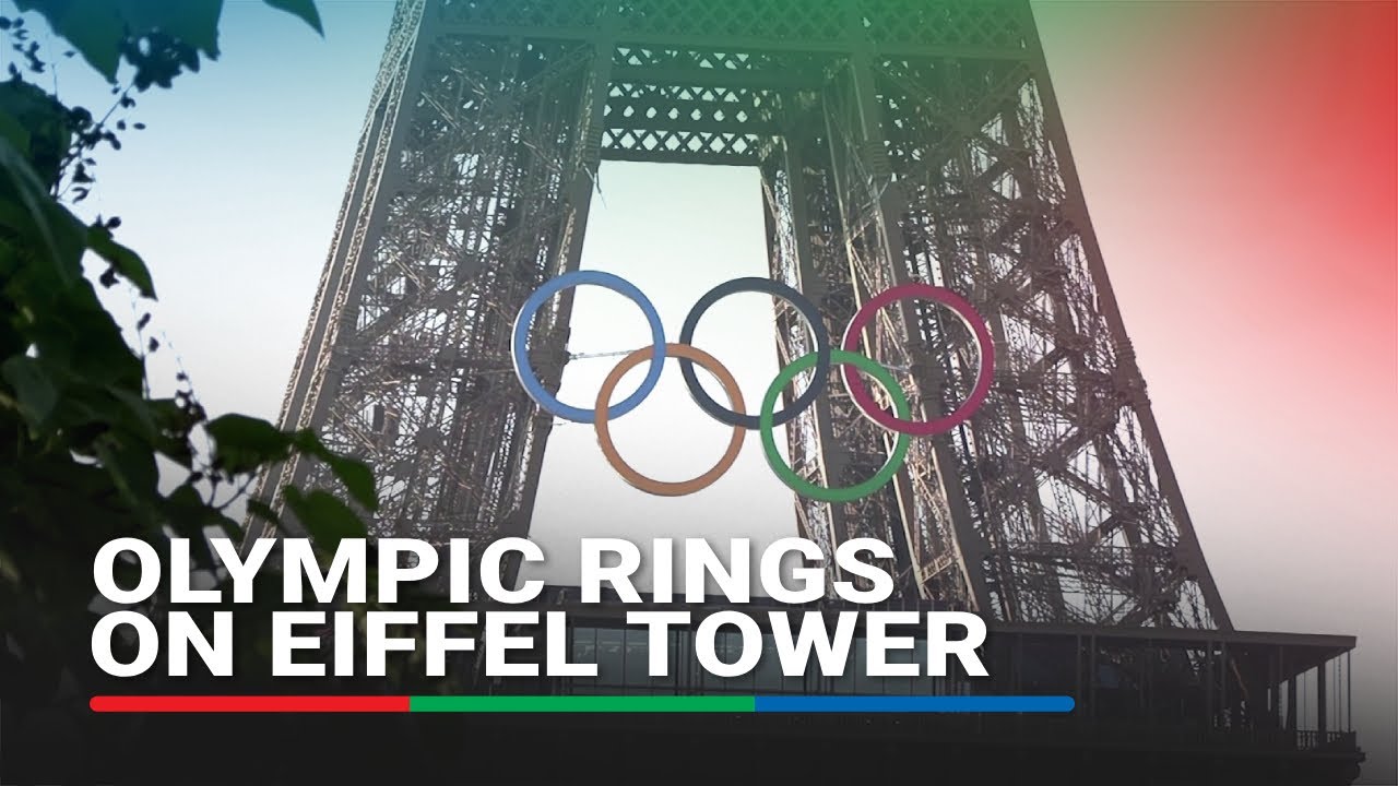 Olympic rings put up on Eiffel Tower with 50 days before Games' start ...