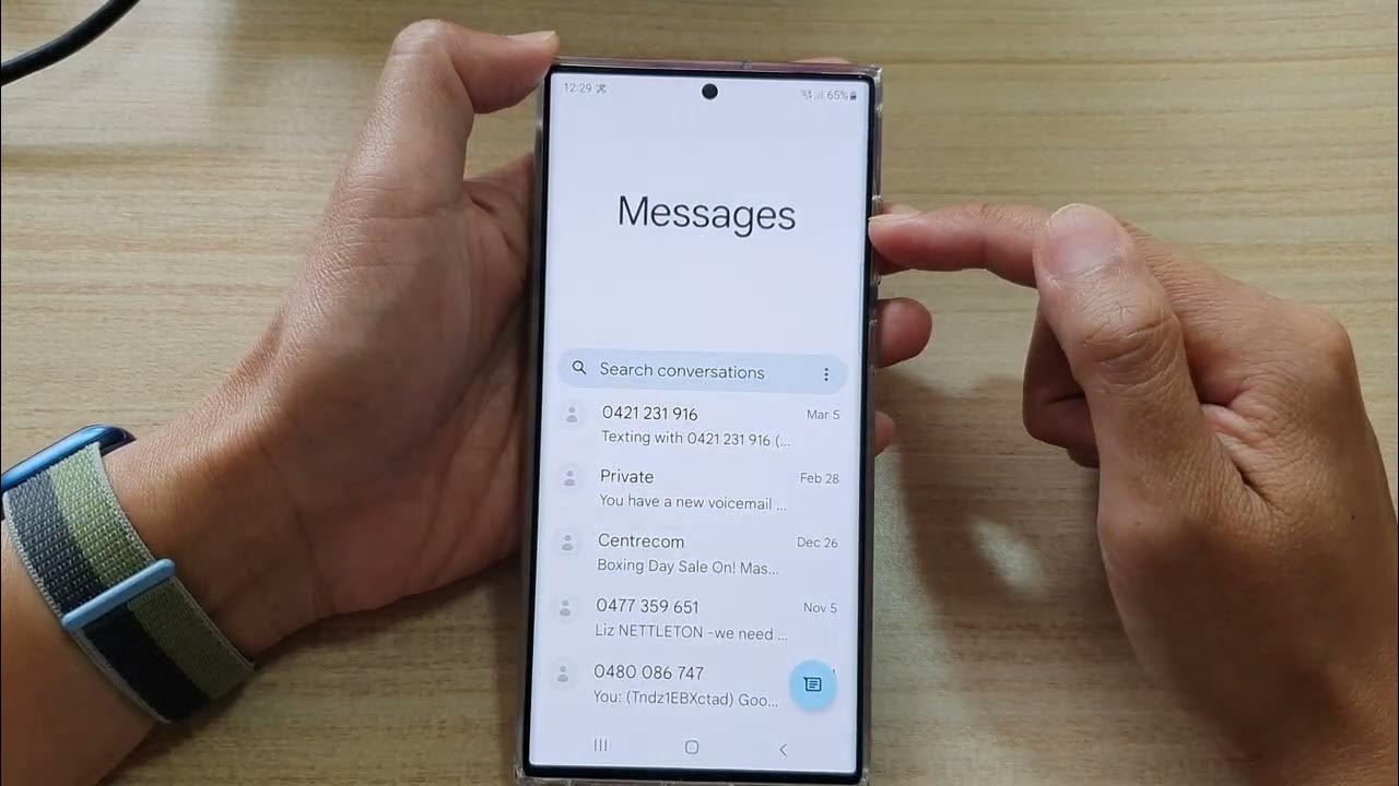 Galaxy S22/S22+/Ultra: How to Archive/Unarchive Text Messages Conversations - YouTube