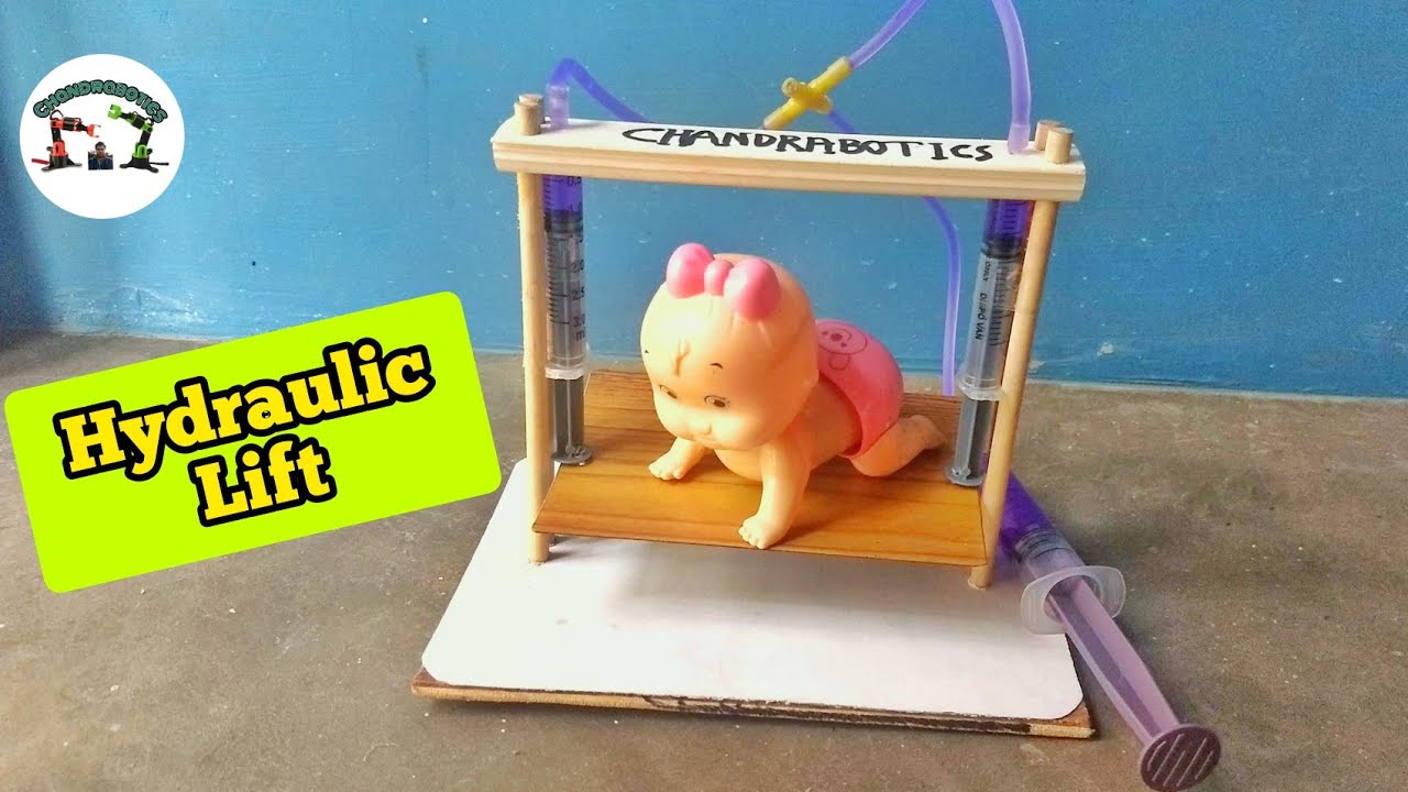 DIY Hydraulic Lift Model || School Science Project || Chandrabotics ...