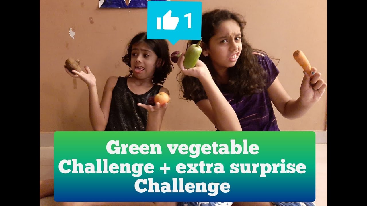 GREEN VEGETABLE CHALLENGE + A SURPRISE CHALLENGE!!!!!!!!!!!! - YouTube