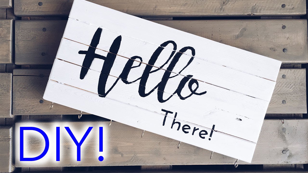 DIY HELLO KEY SIGN | GIVEAWAY! - YouTube