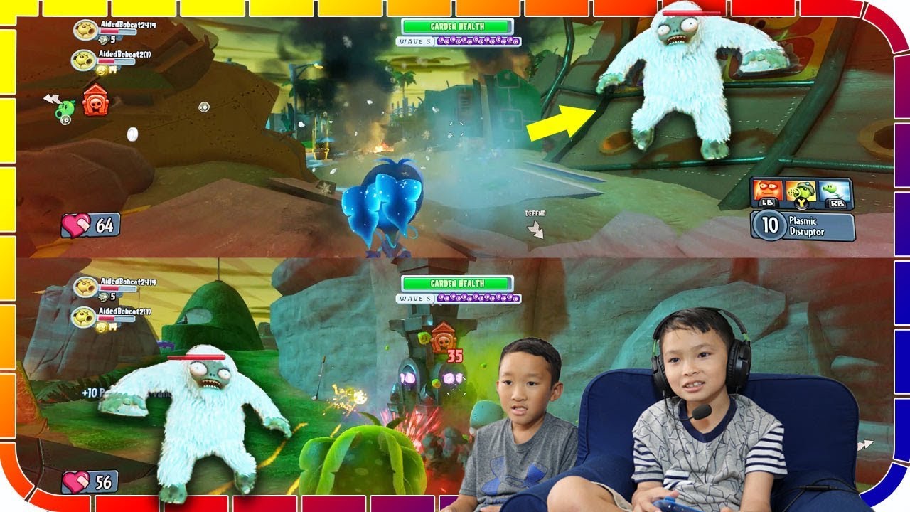 Giant YETI Attack!!! Plants VS Zombies with Cousin - YouTube