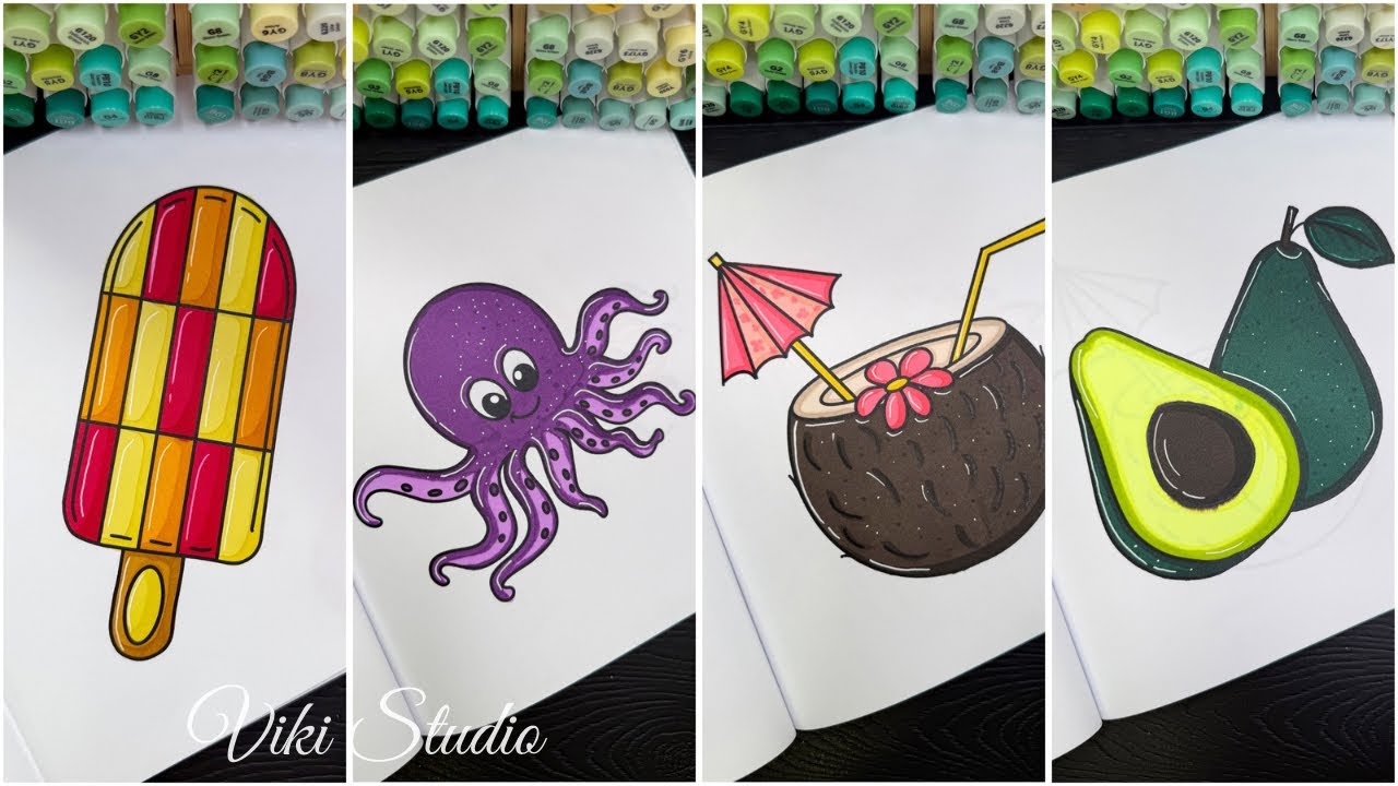 Satisfying and relaxing Coloring book with ASMR markers - YouTube