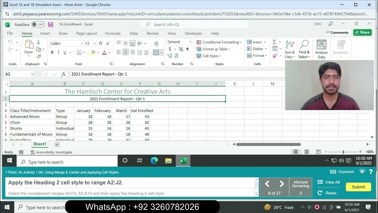 Excel 1A and 1B Simulation Exam | excel 1A and 1B Simulation Exam | excel 1A Simulation Exam ...