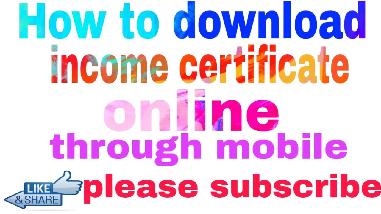How To Download Income Certificate Online Through Mobile YouTube how-to-download-income-certificate-online-through-mobile-youtube