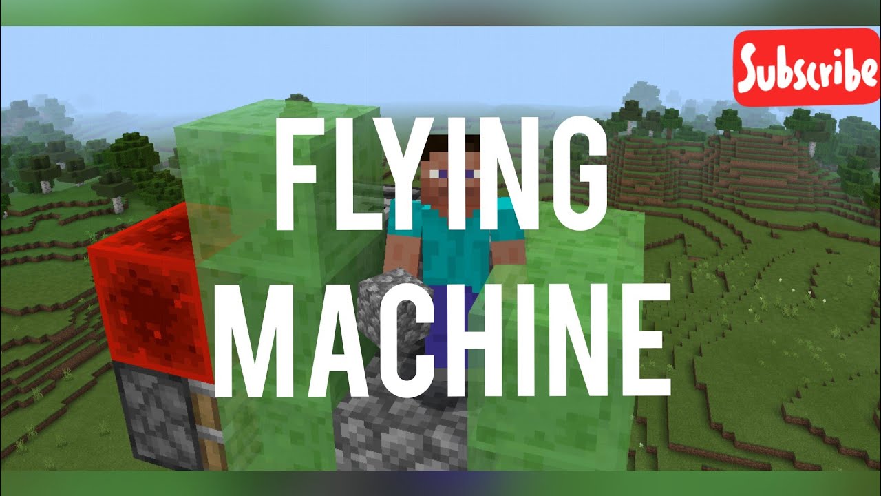 How to make a very simple flying machine in mcpe - YouTube