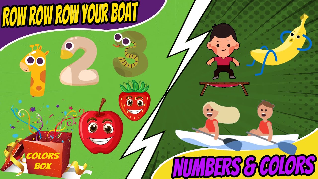 Head, Shoulders Knees and Toes | Row Row row Your Boat | Color & Number ...