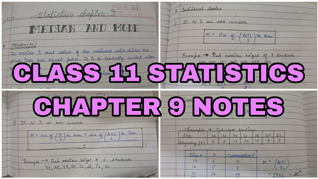 Class 11 statistics chapter 9 handwritten notes 📚 ️ - YouTube