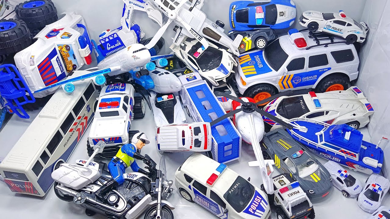 Excavator polisi, mobil polisi militer, polisi patwal, emergency ...
