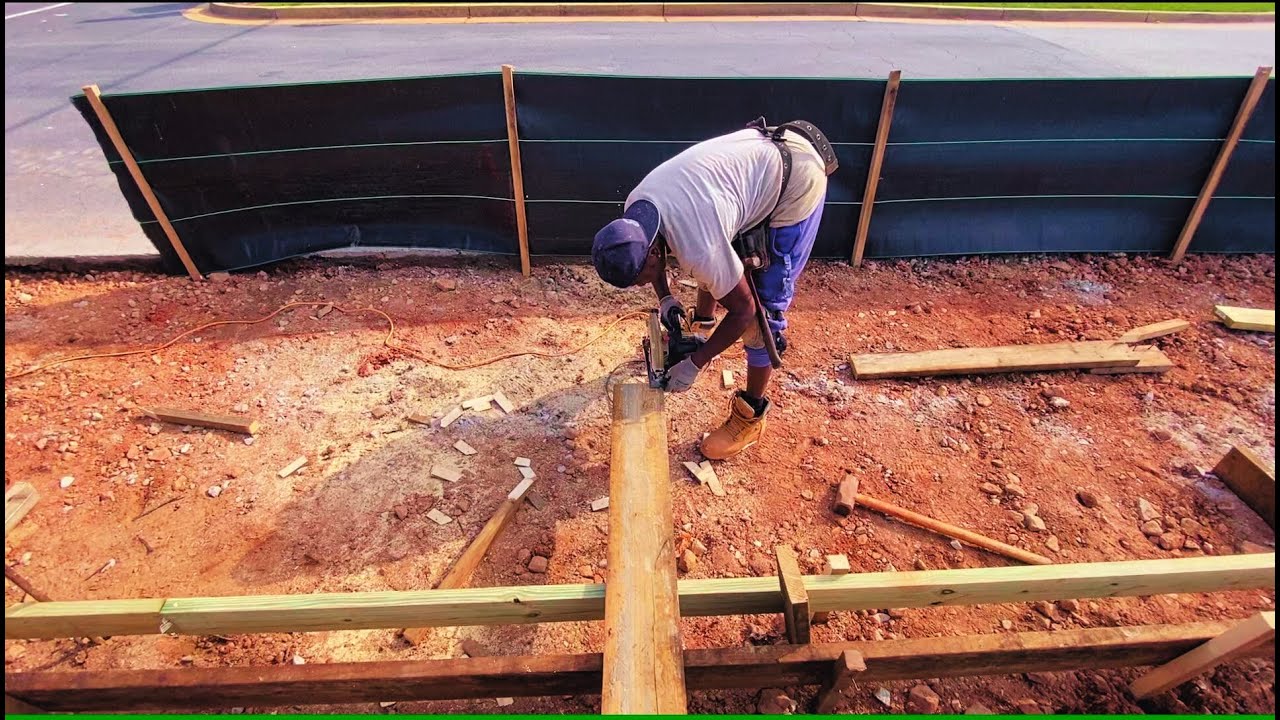 Tearing Out Concrete Curbing and Forming For The Repour - YouTube