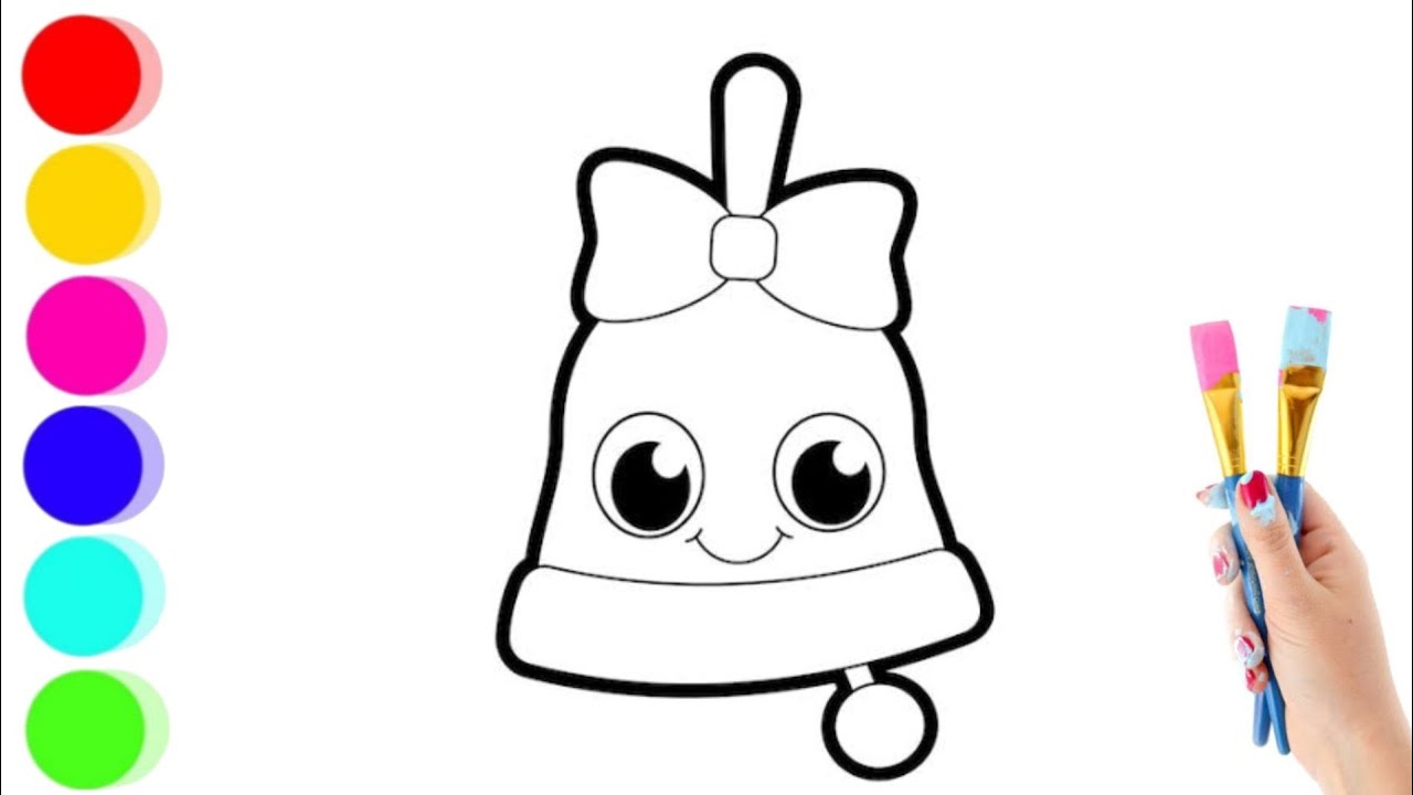 Bell drawing for kids | step by step bell drawing | bell drawing easy ...