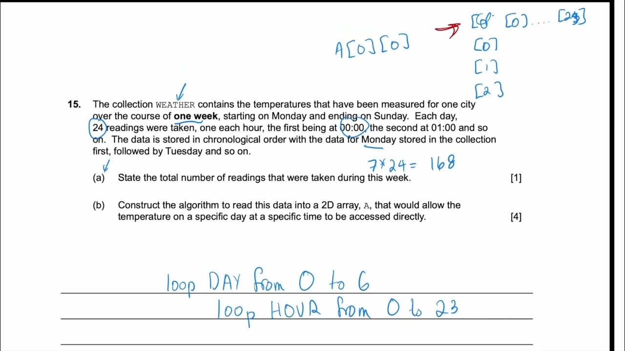 IB CS - Pseudocode Problem 3.1 - 2D Arrays, Nested Loops - YouTube