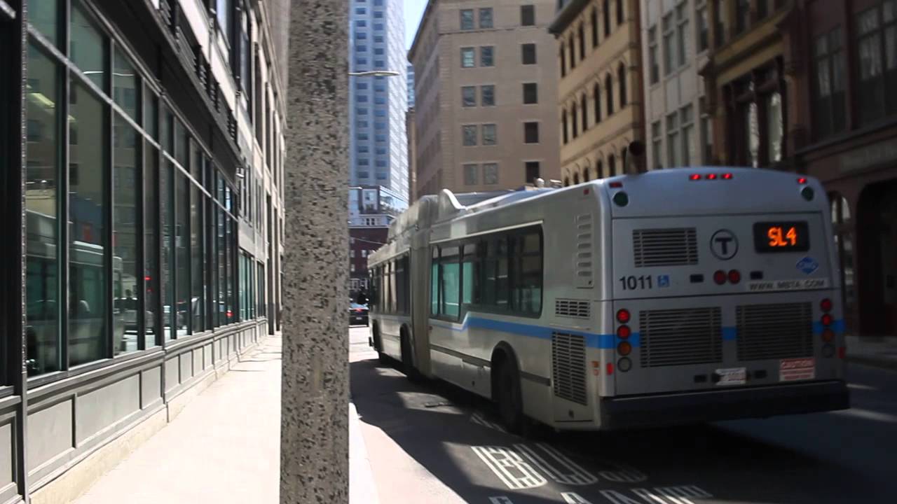 MBTA Neoplan CNG 1011 on SL4 - YouTube