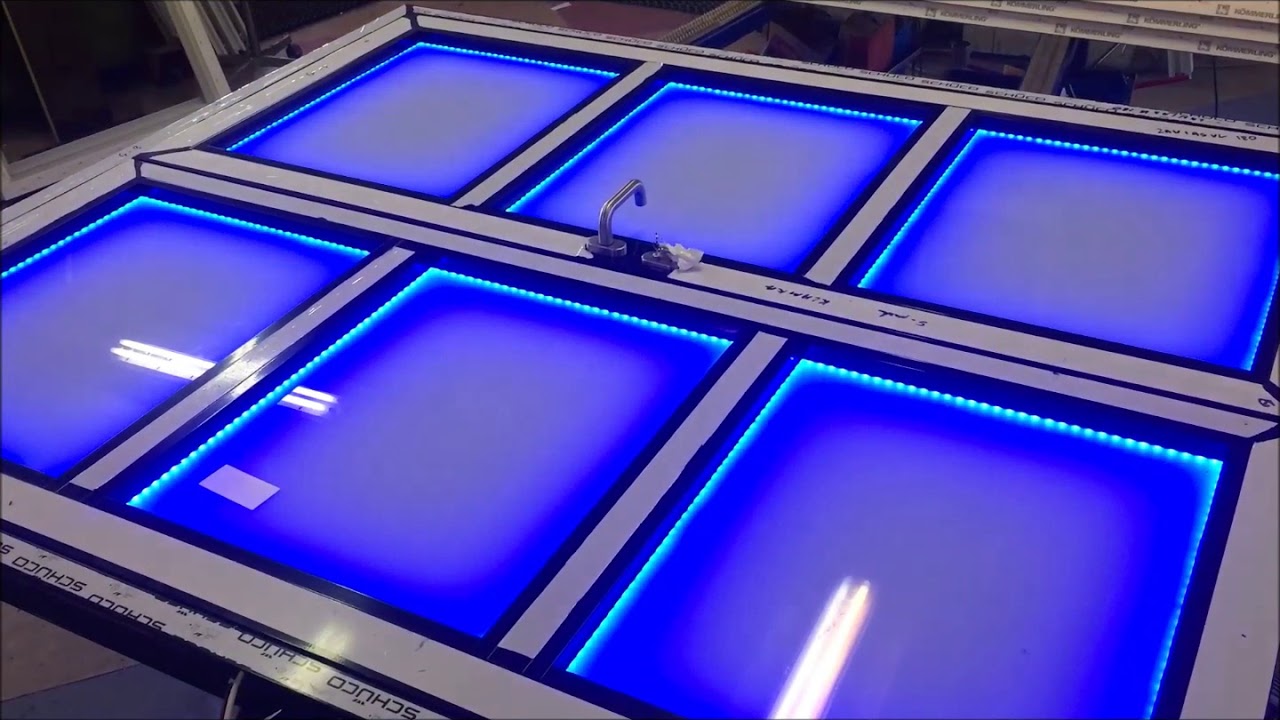 LED RGB glass in exclusive doors - YouTube