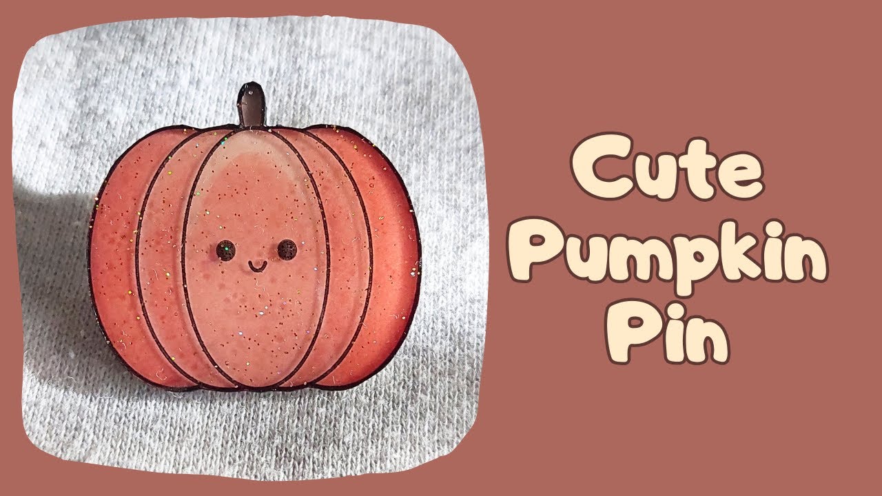 Cute Pumpkin Pin (Shrink Plastic & UV Resin) - YouTube