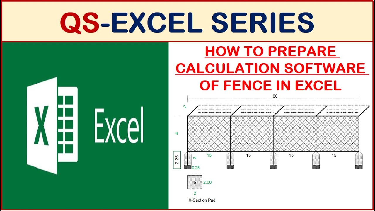 Estimation Software Of Fence In Excel Calculation Software In Excel Qs Excel Series Qspk 7431