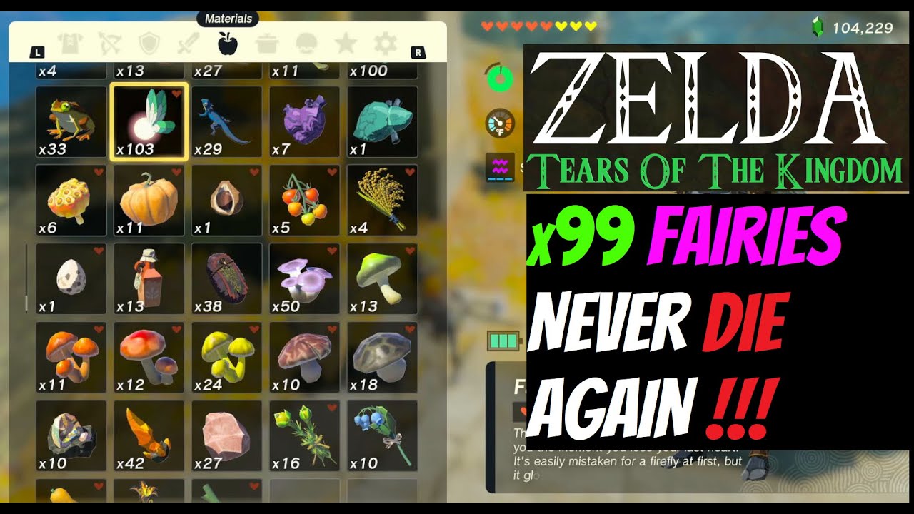 [Unlimited] FAIRY Glitch - Infinite Lives - ZELDA: Tears of the Kingdom ...