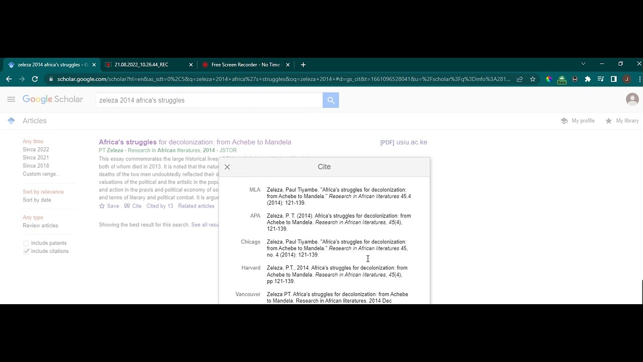 HOW TO USE GOOGLE SCHOLAR TO BUILD YOUR REFERENCE LIST - YouTube