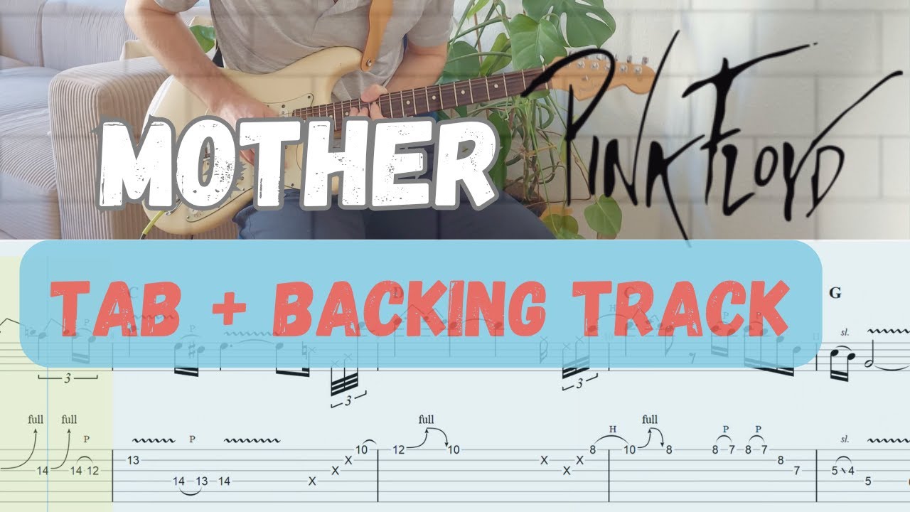 Pink Floyd - Mother | Guitar Solo cover | TABS | Backing Track - YouTube