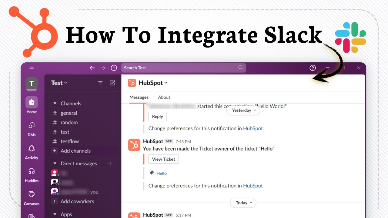 How To Integrate Slack With HubSpot (Workflow Connection) - YouTube