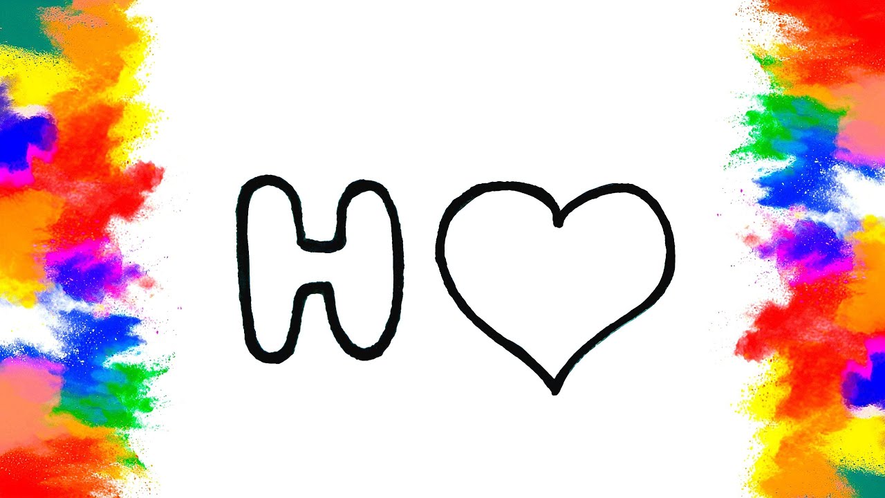 H for heart drawing for kids/Alphabets drawing/alphabet learning/kids ...
