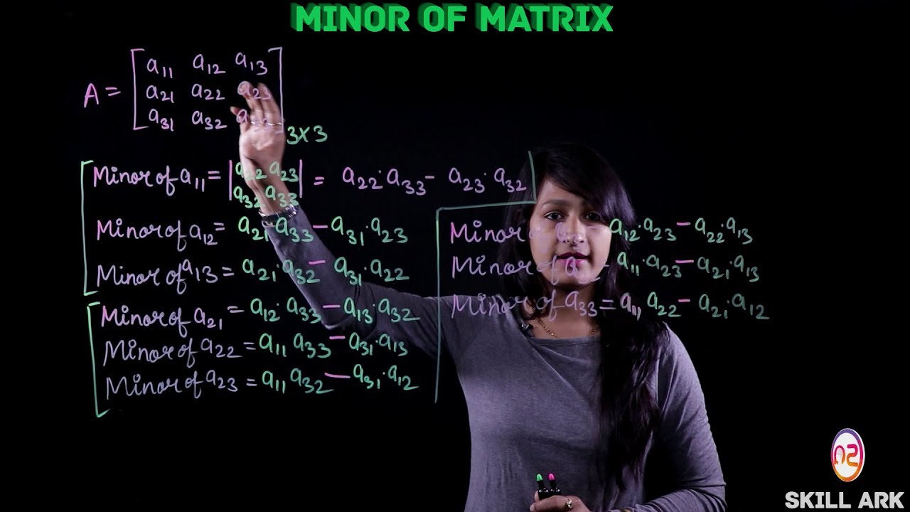 Minor of a Matrix - Learn to Find the Minor of a Matrix - YouTube