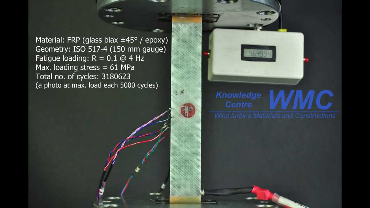 Time-lapse video fatigue test on composite (high cycle fatigue) - YouTube