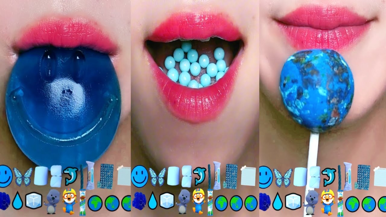 💙💦🌏🌀 🧊💎Blue food mukbang ㅣ ASMR - YouTube