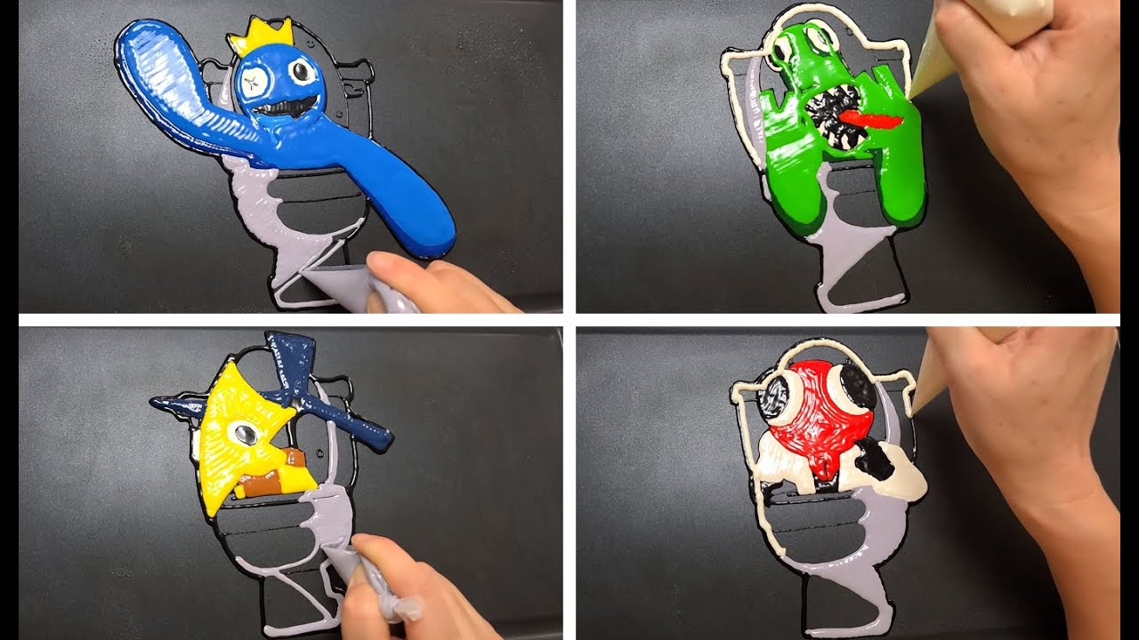 Making Rainbow friends + Skibidi toilet : Pancake art (Roblox rainbow ...