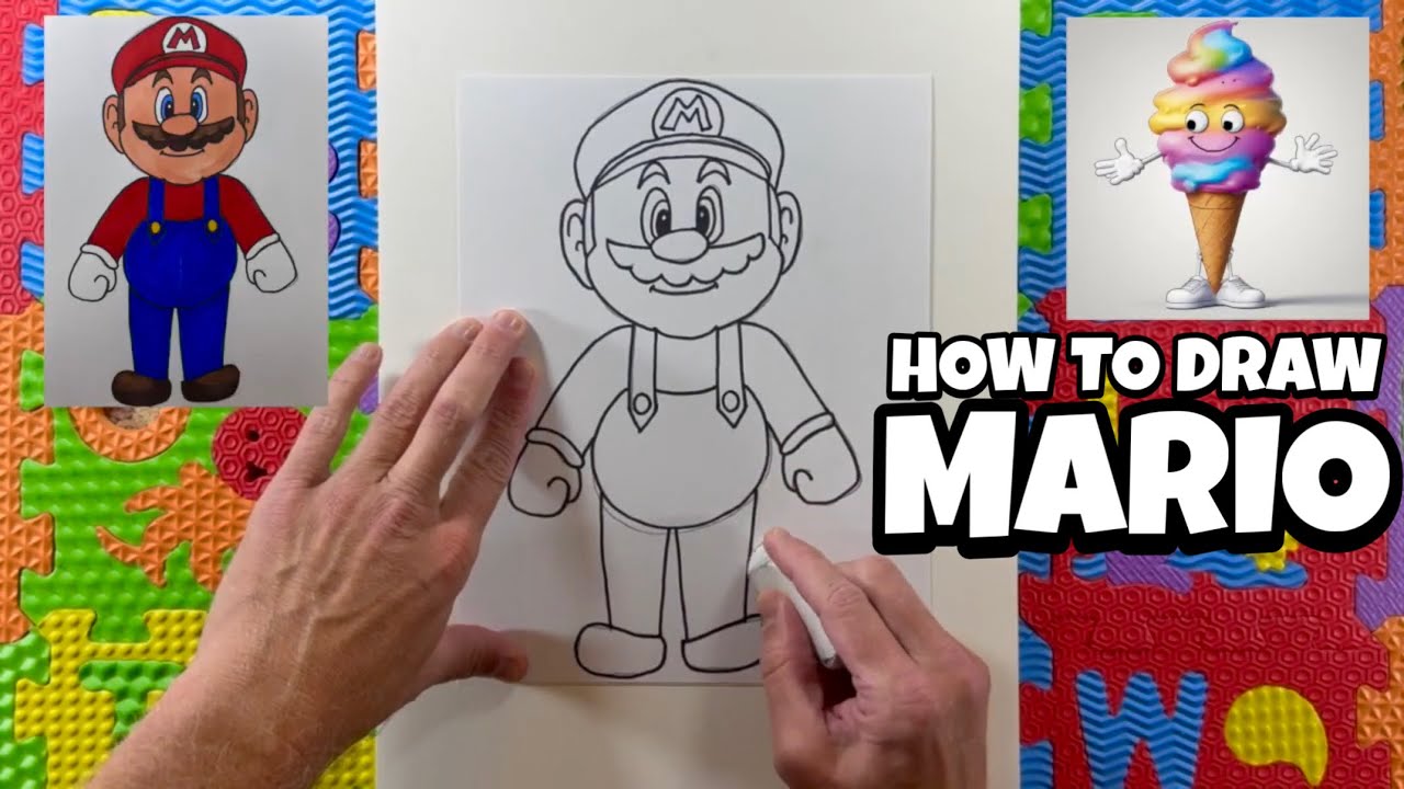 How to Draw Super Mario | Easy for Kids | Beginner Art Lesson - YouTube