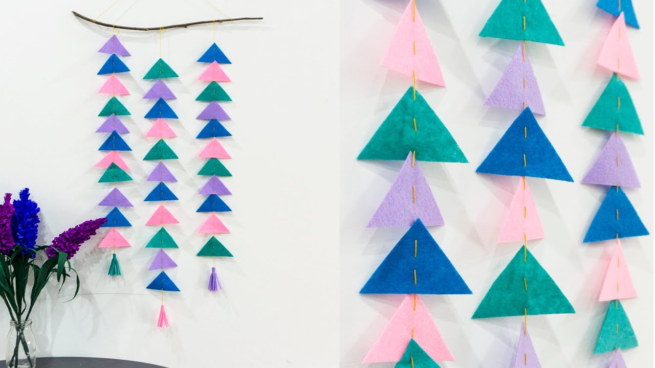 Easy Felt Wall Hanging - Wall Hanging - Wall Decor - Felt Art - YouTube
