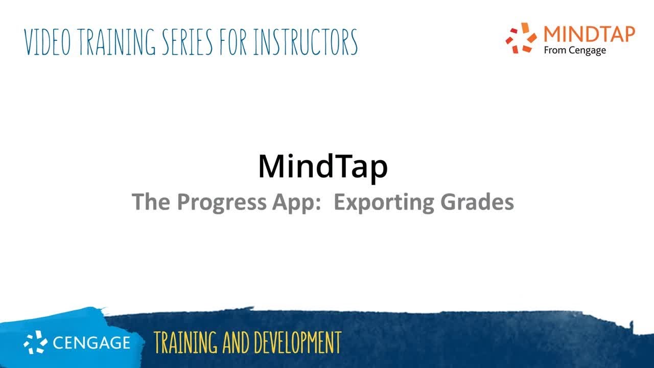 MindTap Progress App: Exporting Grades - YouTube