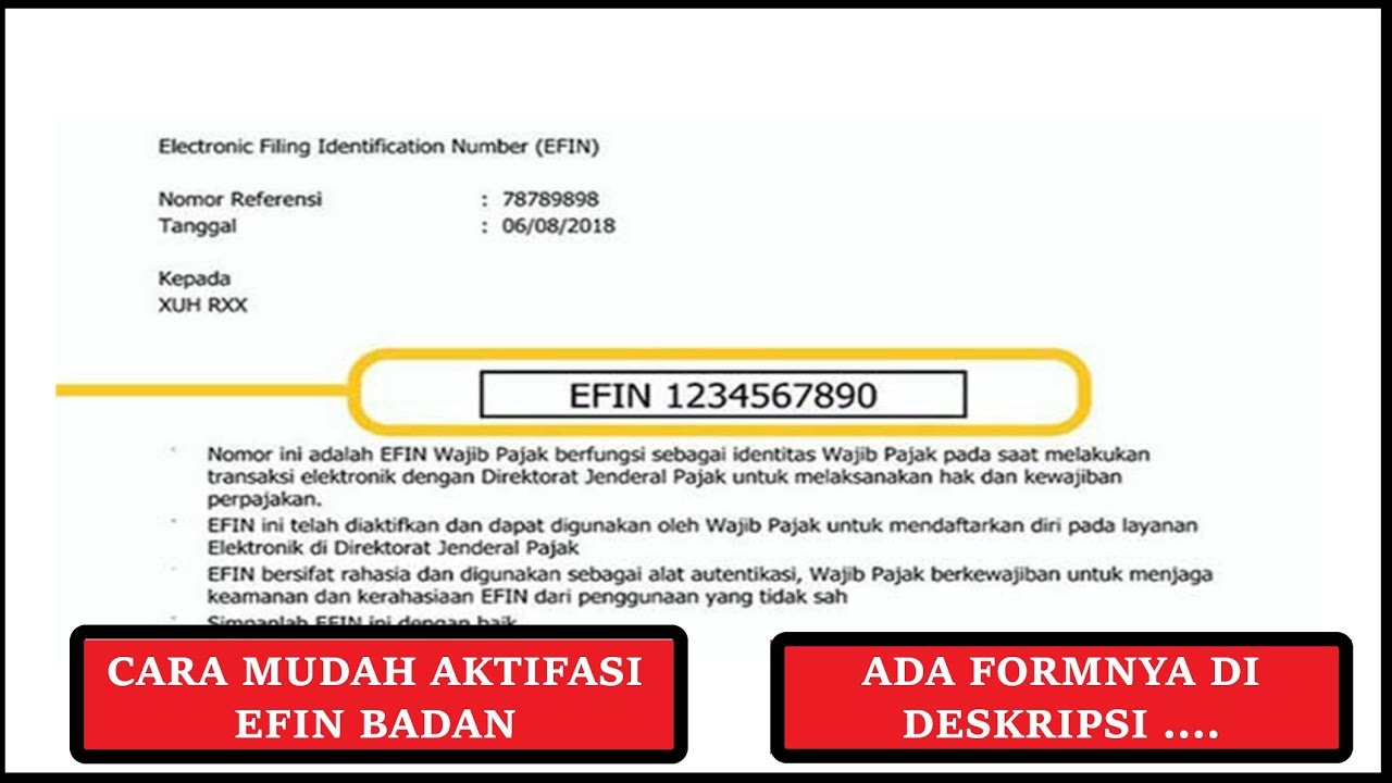 cara mengajukan permohonan efin badan - YouTube