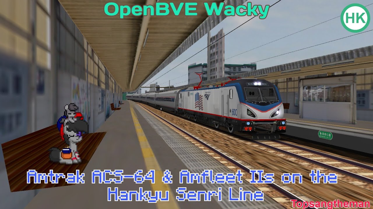 OpenBVE Wacky - Amtrak ACS-64 & Amfleet IIs on the Hankyu Senri Line ...