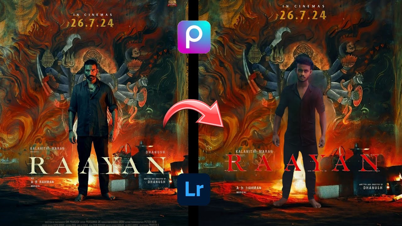 Raayan Movie Poster Editing || Raayan Movie Photo Editing || In Picsart ...