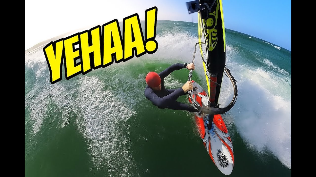 SUNNY SUNDAY EVE WINDSURFING CORNWALL SANDY ACRES WAVE RIDING - YouTube