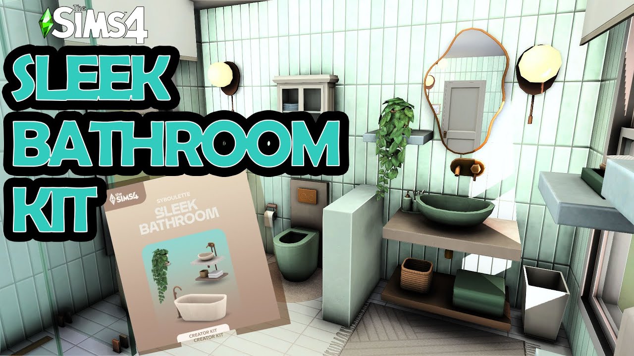 🛁 **NEW** Sleek Bathroom Kit - first look + build! Sims 4: No CC! 🛁 ...
