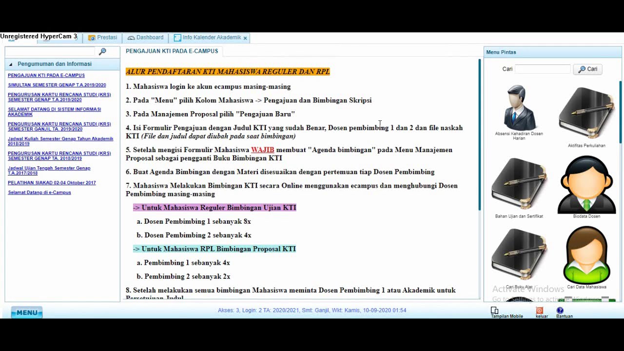 Tutorial Pengisian Agenda Perkuliahan eCampus STIKSAM - YouTube
