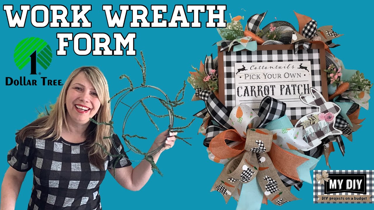 DECO MESH WREATH USING WORK WREATH FORM | EASTER WREATH | BUFFALO CHECK ...