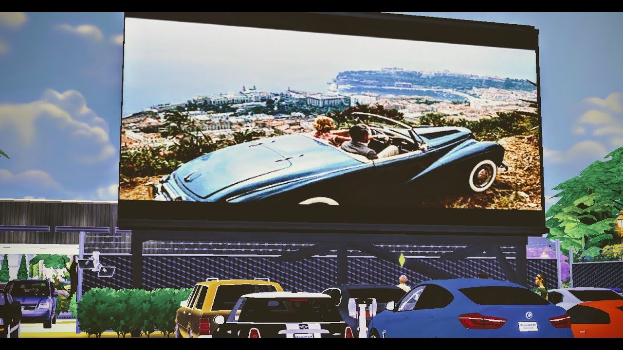 THE SIMS 4 SPEED BUILD - DRIVE-IN MOVIE THEATER (CINEMA) + CC DOWNLOAD ...