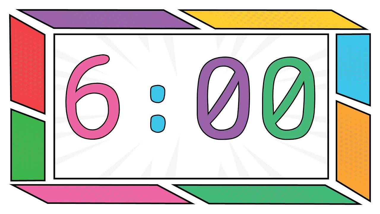 6 minutes Silent Countdown Timer - Bright Classroom Theme | HD Timer ...