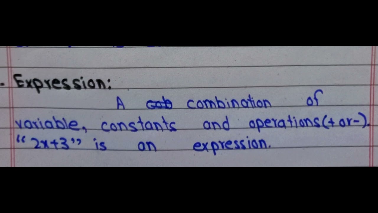 What is Expression in mathematics - YouTube