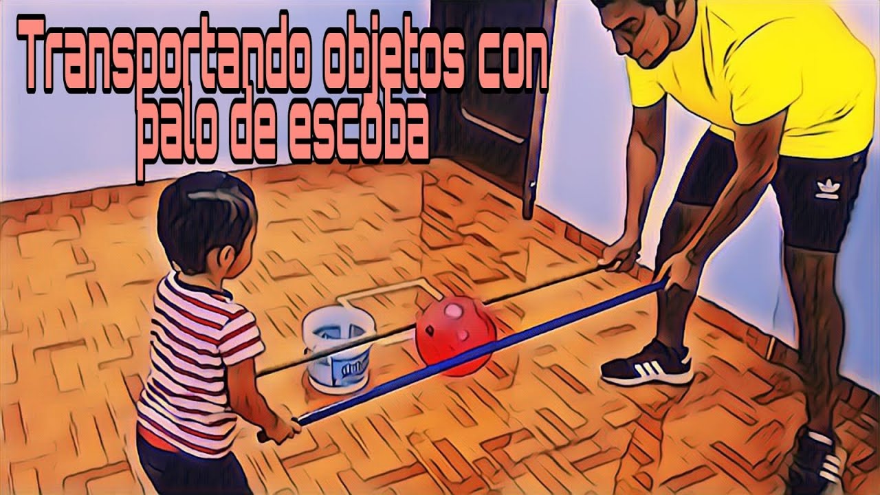 Transportando objetos con palo de escoba - YouTube