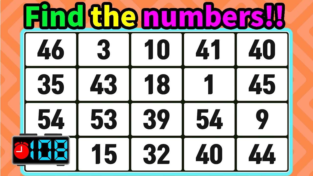 NumberSearch. Find the numbers and take care of your brain. 【Memory ...
