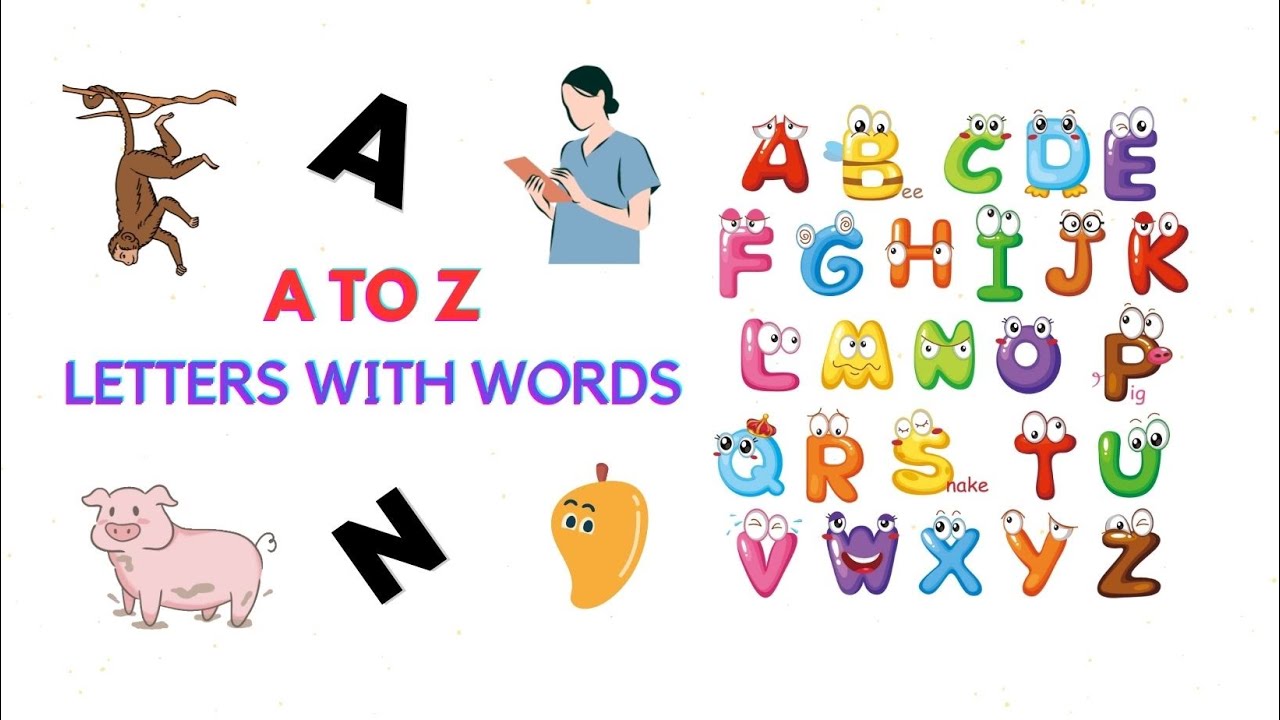 A To Z Letters With Words Learn English Letters From A To Z With a-to-z-letters-with-words-learn-english-letters-from-a-to-z-with