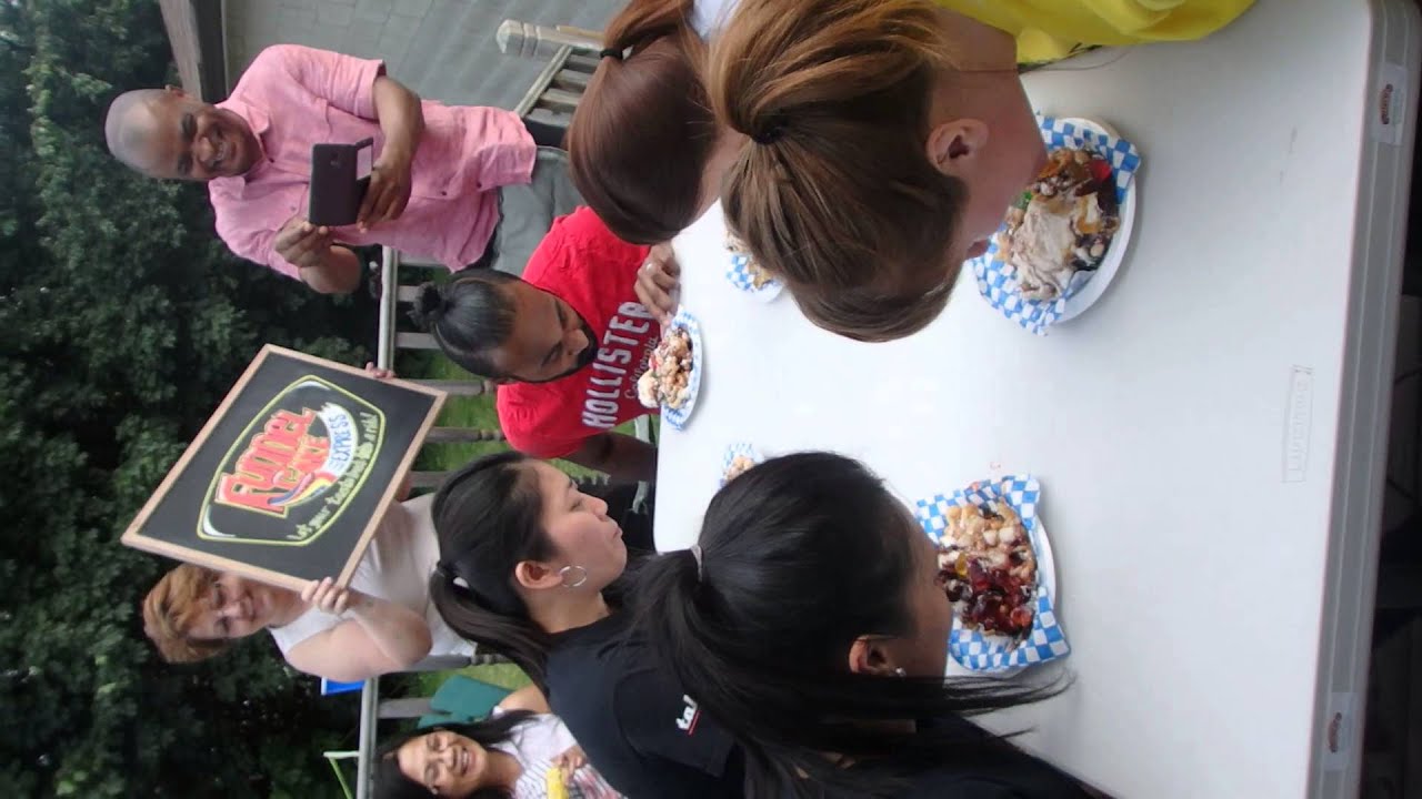 Funnel Cake Eating Competition - FCE Office Party BBQ 2015 - YouTube