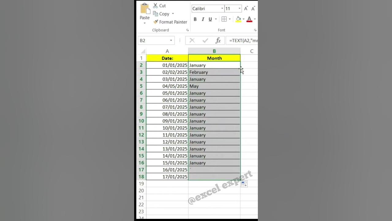 Extract Month In Form Date In Excel text Formula In Excel exceltips extract-month-in-form-date-in-excel-text-formula-in-excel-exceltips