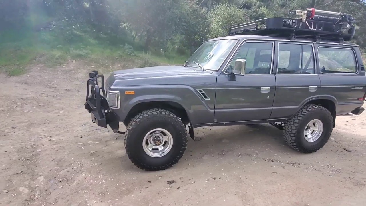 1989 Toyota FJ62 Landcruiser lifted 4" on 35" tires - YouTube