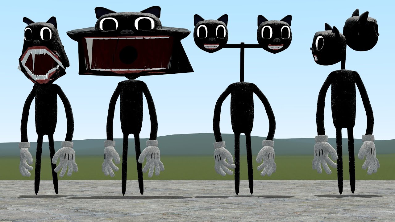4 WEIRD CARTOON CATS AT ONCE!! Garry's Mod [Trevor Henderson] - YouTube
