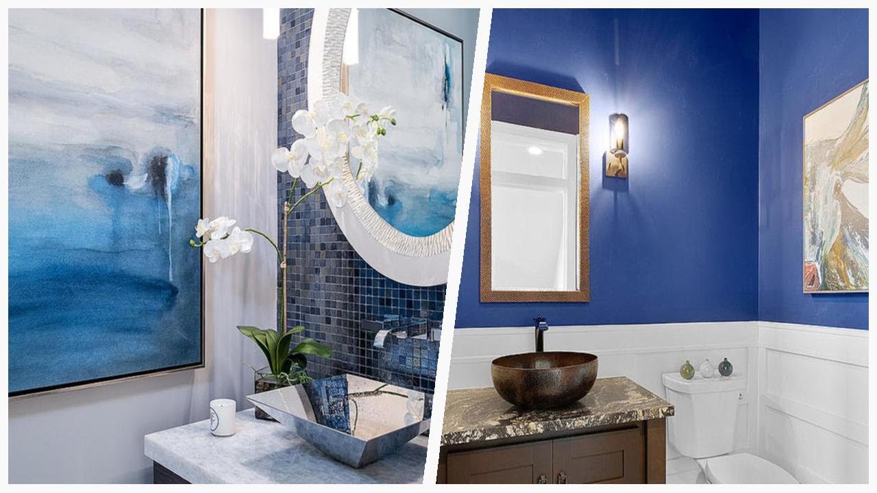 Transforming Your Blue Powder Room with Vessel Sinks | Designer CheatSheet